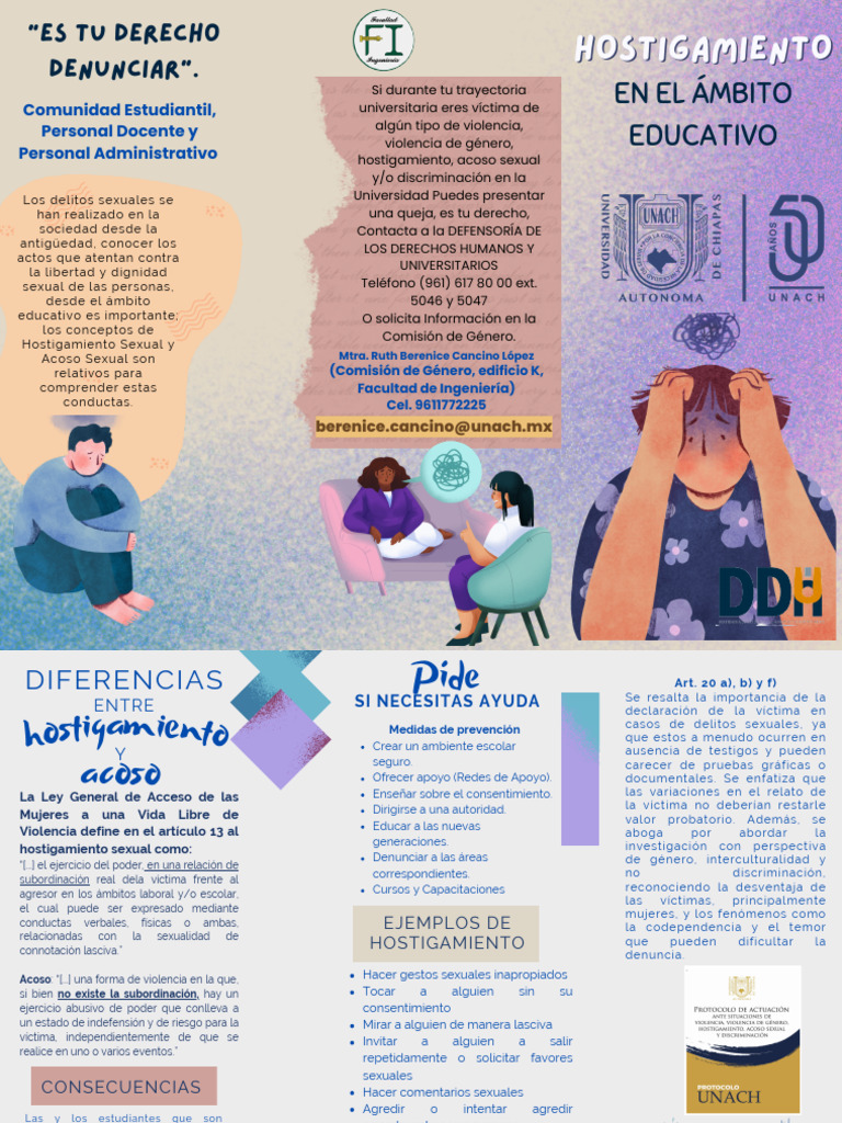 Tríptico COMISIÓN DE GÉNERO | PDF | Acoso sexual | Acoso Tríptico COMISIÓN DE GÉNERO | PDF | Acoso sexual | Acoso