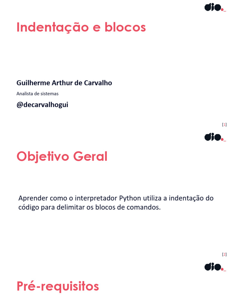 15 Dio Indentação E Blocos Pdf Python Linguagem De Programação 3438