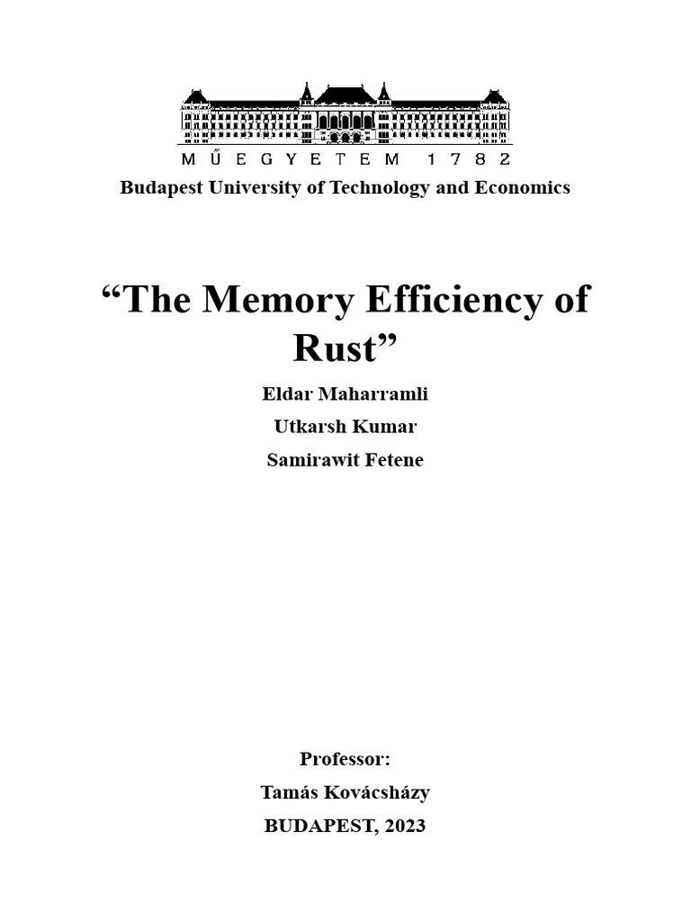 Project Memory Efficiency of Rust Design | Download Free PDF | Computer Programming | Parallel ...