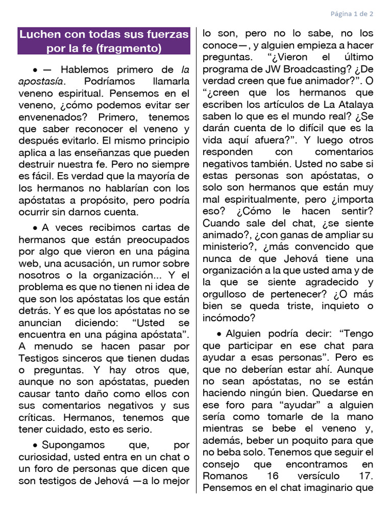 11 Luchen Con Todas Sus Fuerzas Por La Fe (Fragmento) | PDF | Chat en linea