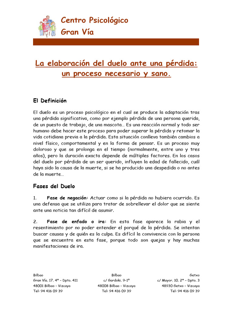 La Elaboracion Del Duelo Ante Una Perdida Un Proceso Necesario y Sano ...