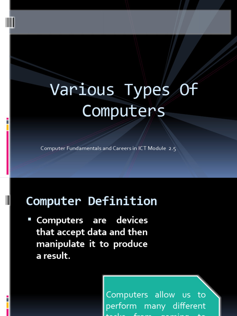 Various Types of Computers | PDF | Personal Computers | Mainframe Computer