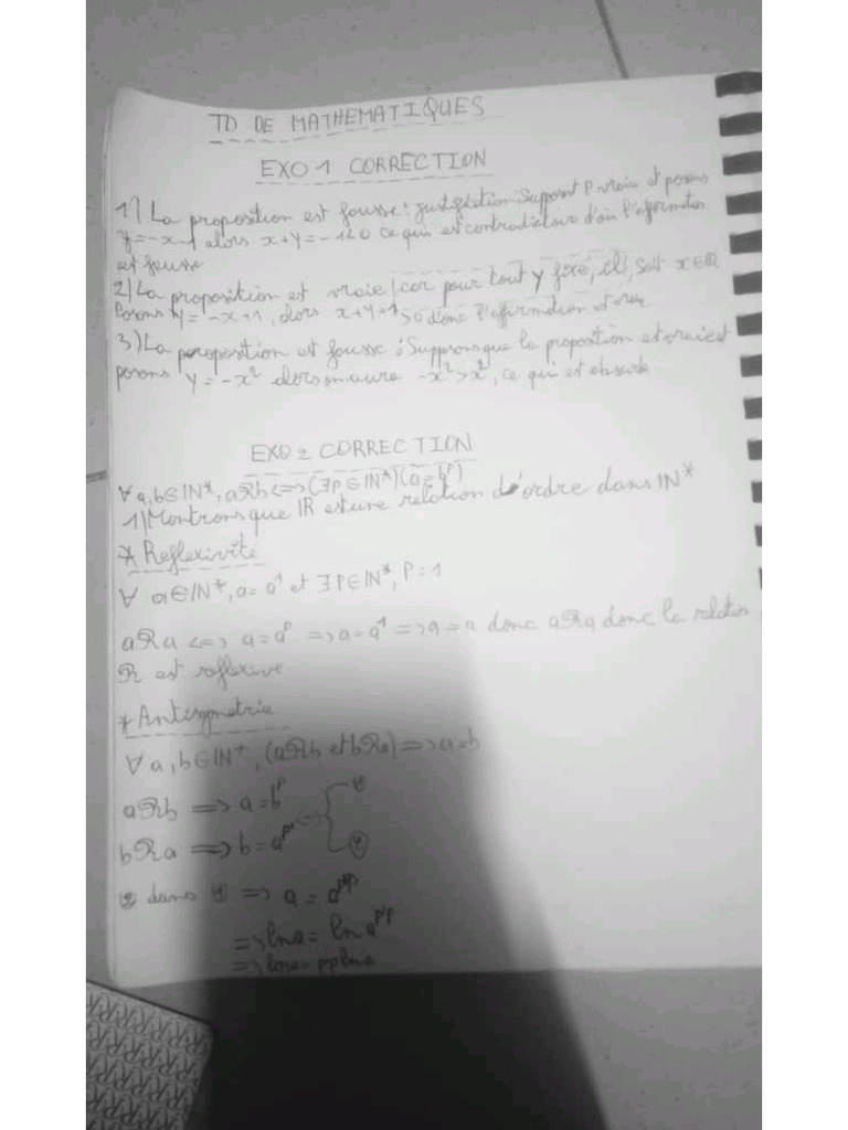 Correction TD Mathématiques | PDF