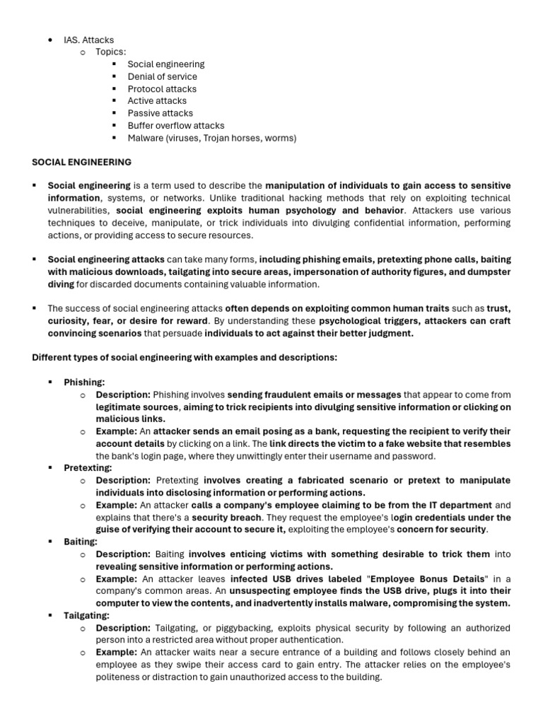 IAS Attacks | PDF | Denial Of Service Attack | Malware