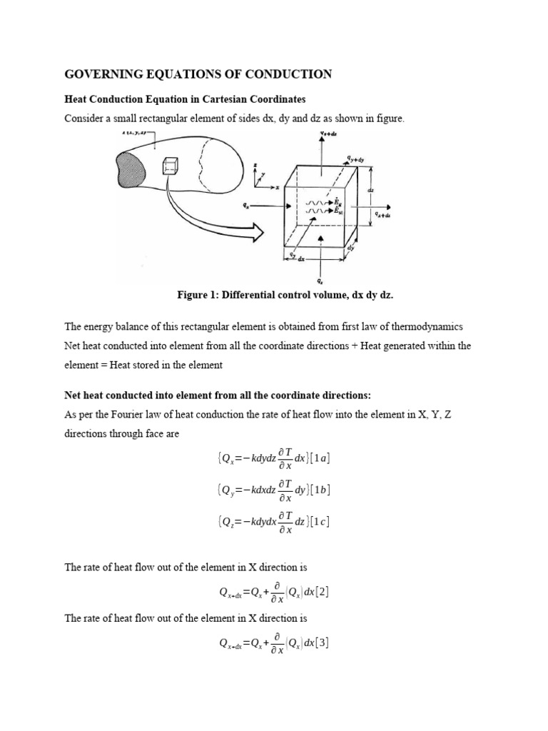 3 1 Heat Conduction Equation in Cartesian Coordinates in Hollow | PDF ...