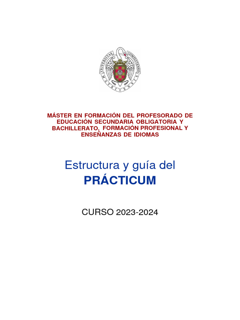 Guia Practicum Mfpes 2023 24 Lomloe | Descargar gratis PDF | Maestros | Educacion Docente