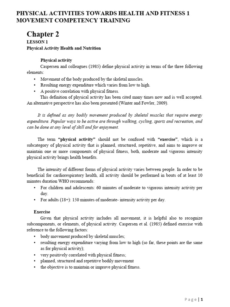 Chapter 2 PATHFIT 1 | PDF | Foods | Physical Fitness