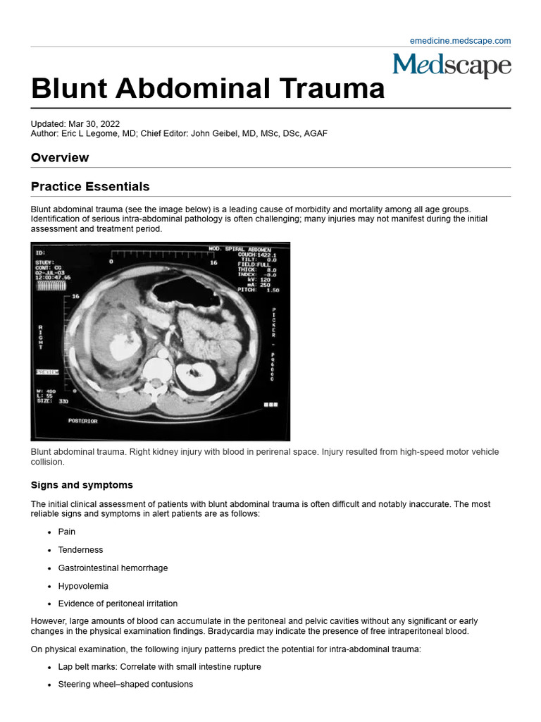 Abdomen Cerrado | PDF | Major Trauma | Ct Scan