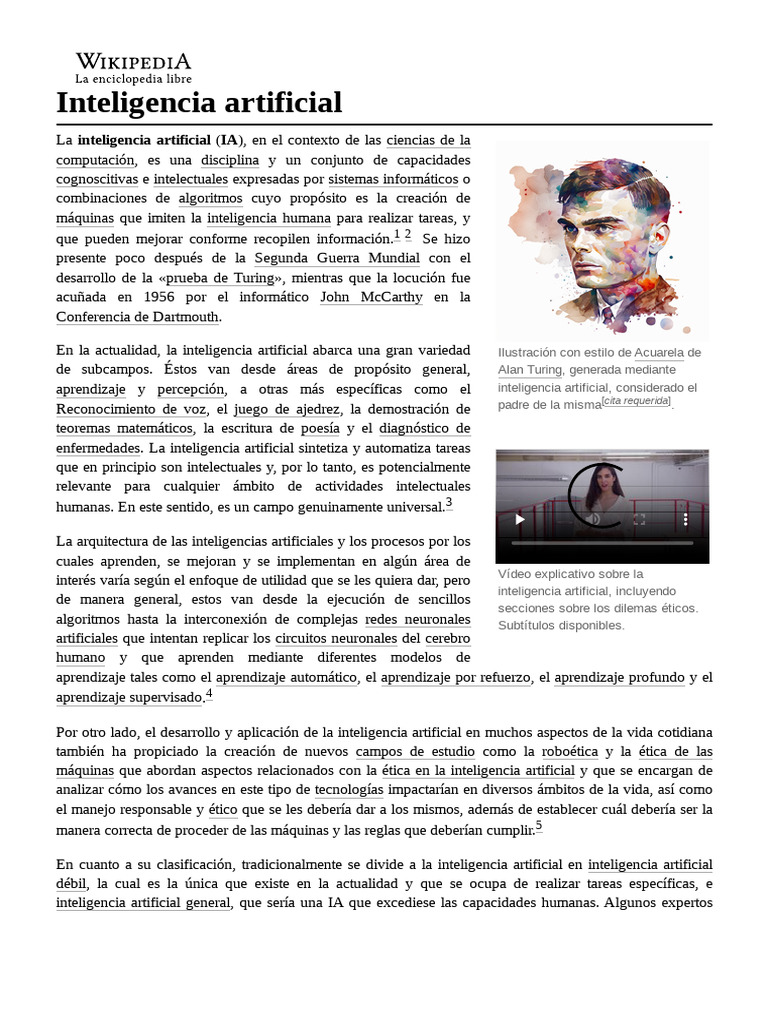 Inteligencia Artificial | PDF | Inteligencia artificial | Inteligencia ...