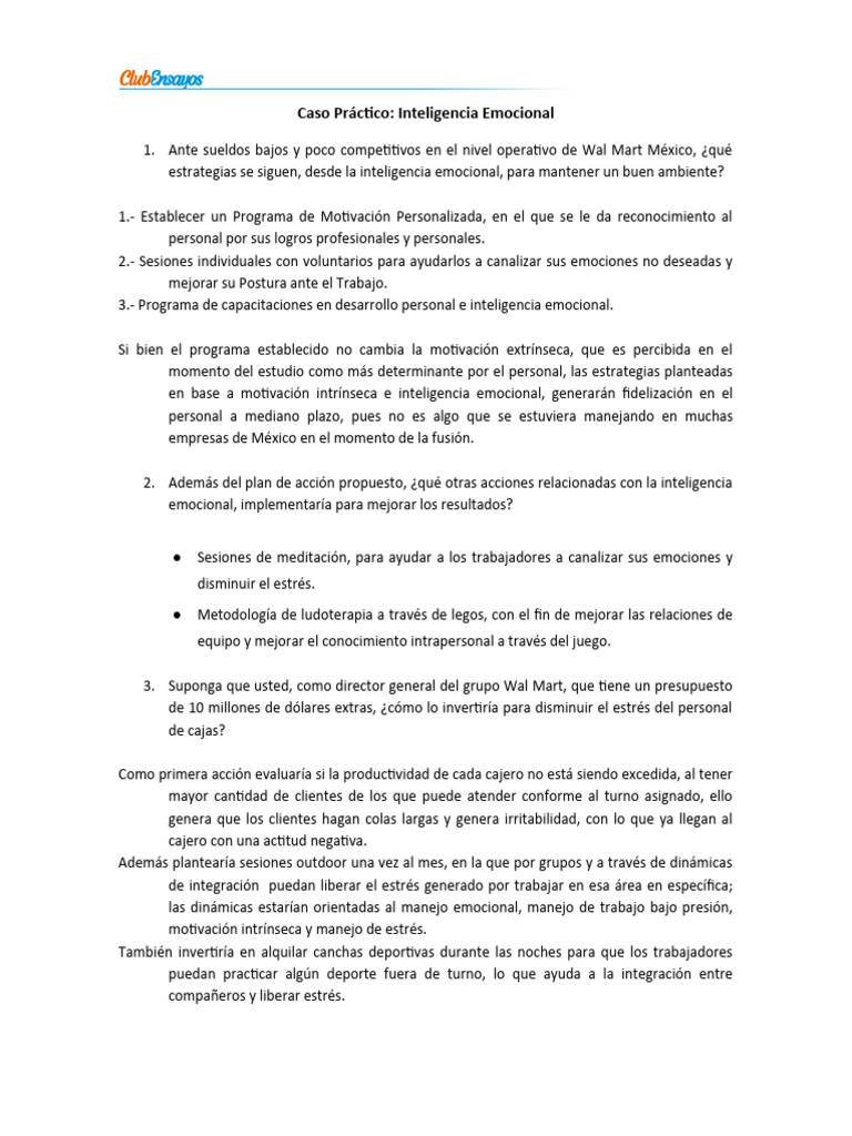 Caso-Práctico-Inteligencia-Emocional | PDF | Motivacional | Motivación