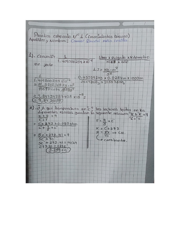 Practica Calificada de Termodinamica | PDF