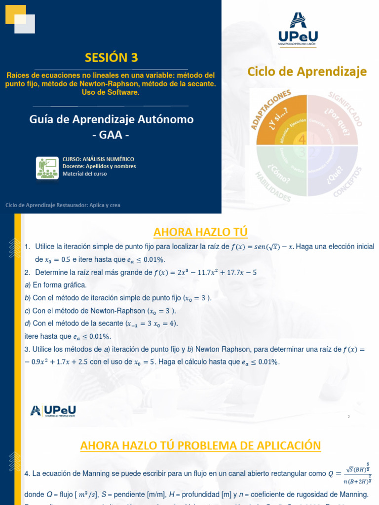U1 - s3 - Gaa - Newton, Secante y Punto Fijo - Gxn6a0pxvu | PDF | Matemáticas De La Computación ...