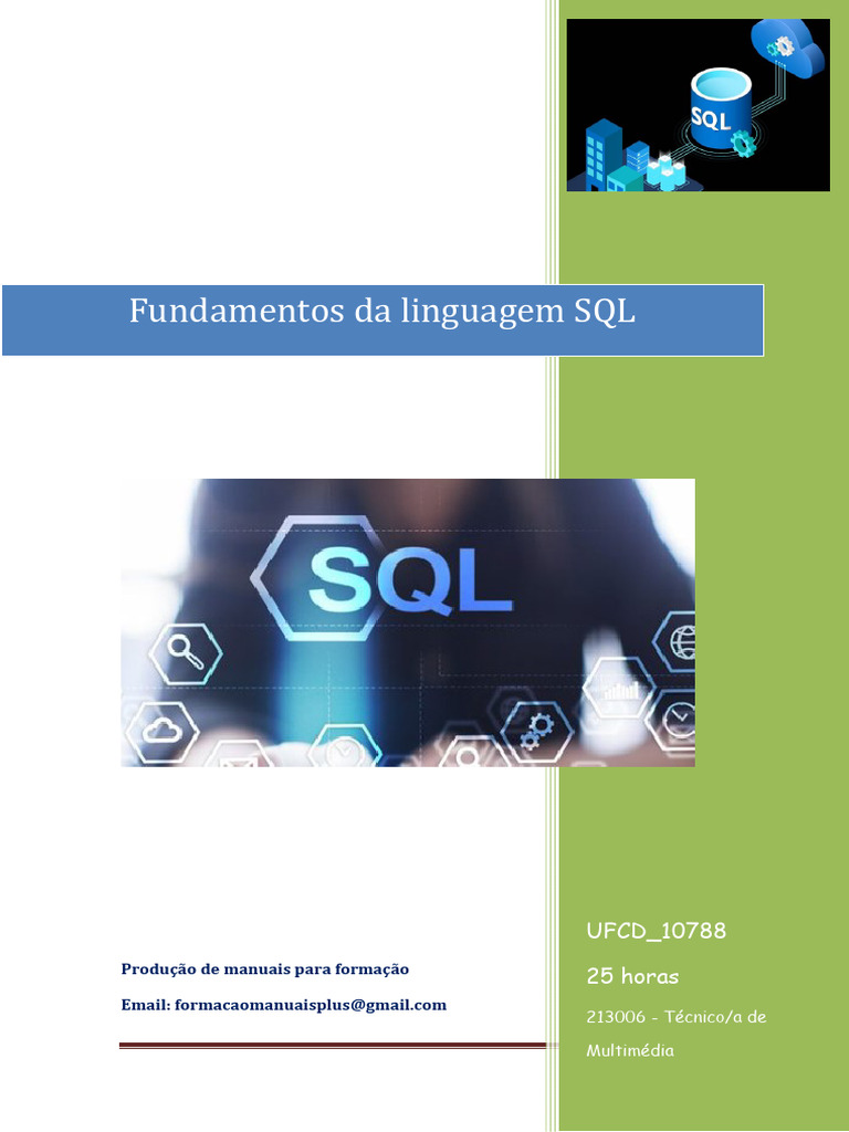 UFCD 10788 Fundamentos Da Linguagem SQL Índice | PDF | SQL | Bancos de ...