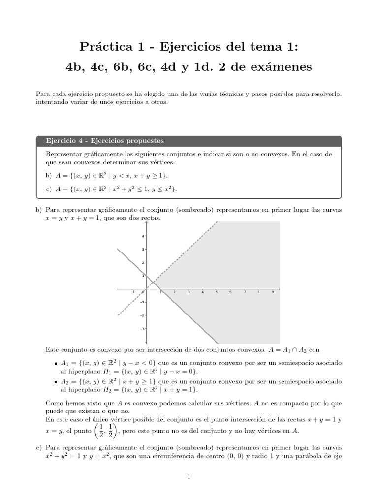 Ejercicios de Convexidad y Optimización | PDF | Conjunto convexo | Geometría