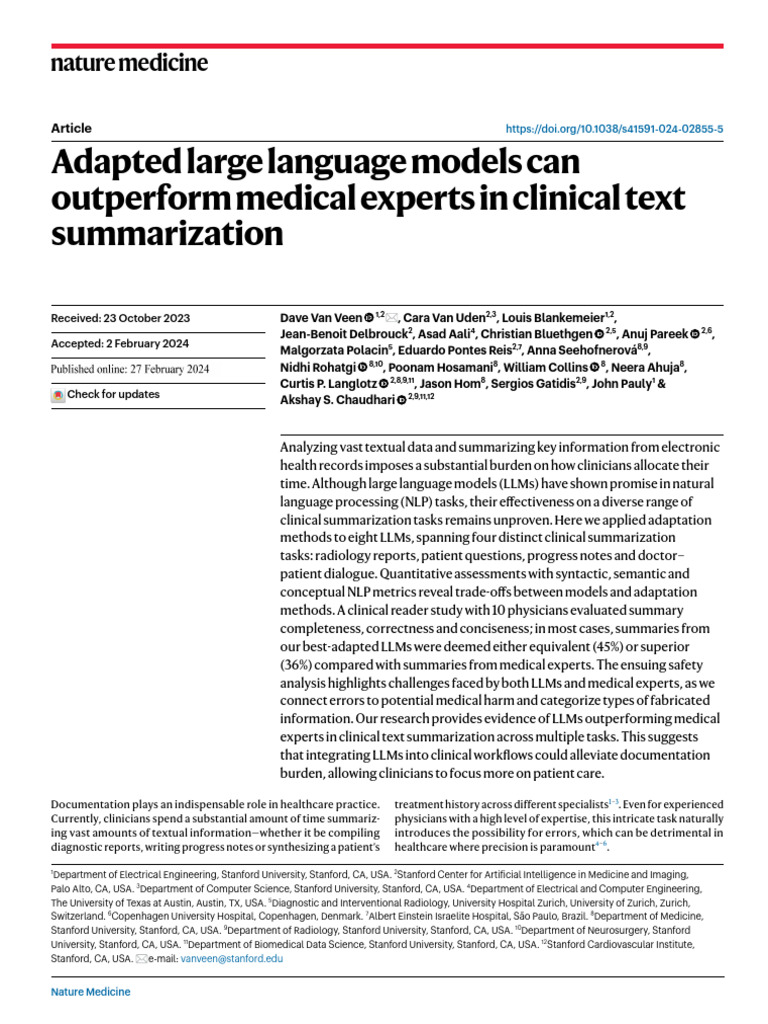 Adapted large language models can outperform medical . | PDF ...