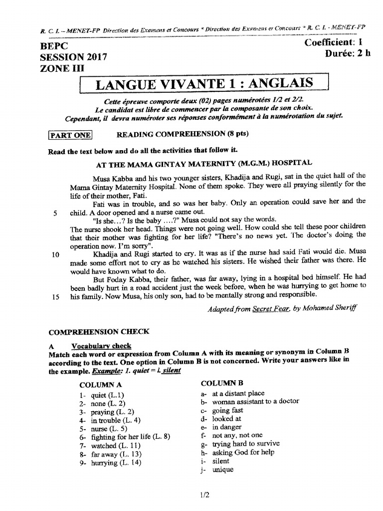 Bepc-Z3-Ang LV1-2017 | PDF