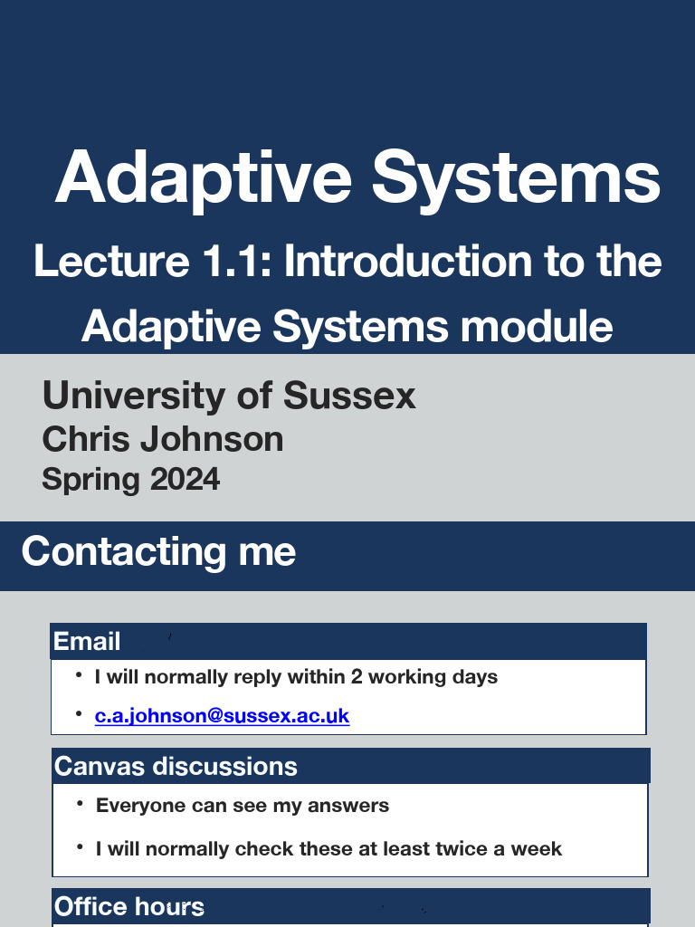 Lecture 1.1 AS2024 Introduction To The Module | PDF | Systems Theory | Robotics
