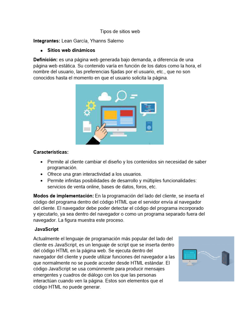 Tipos de Sitios Web Info | PDF | Red mundial | Internet y web