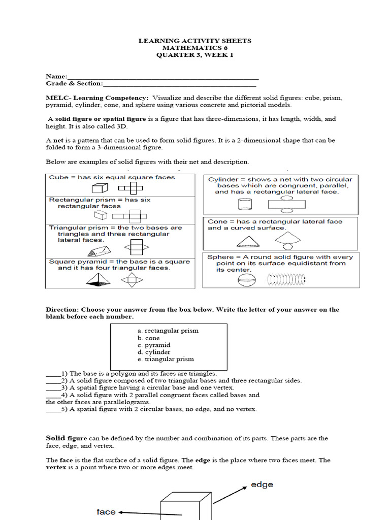 Las Quarter 3 Week 1-3 | PDF | Triangle | Rectangle