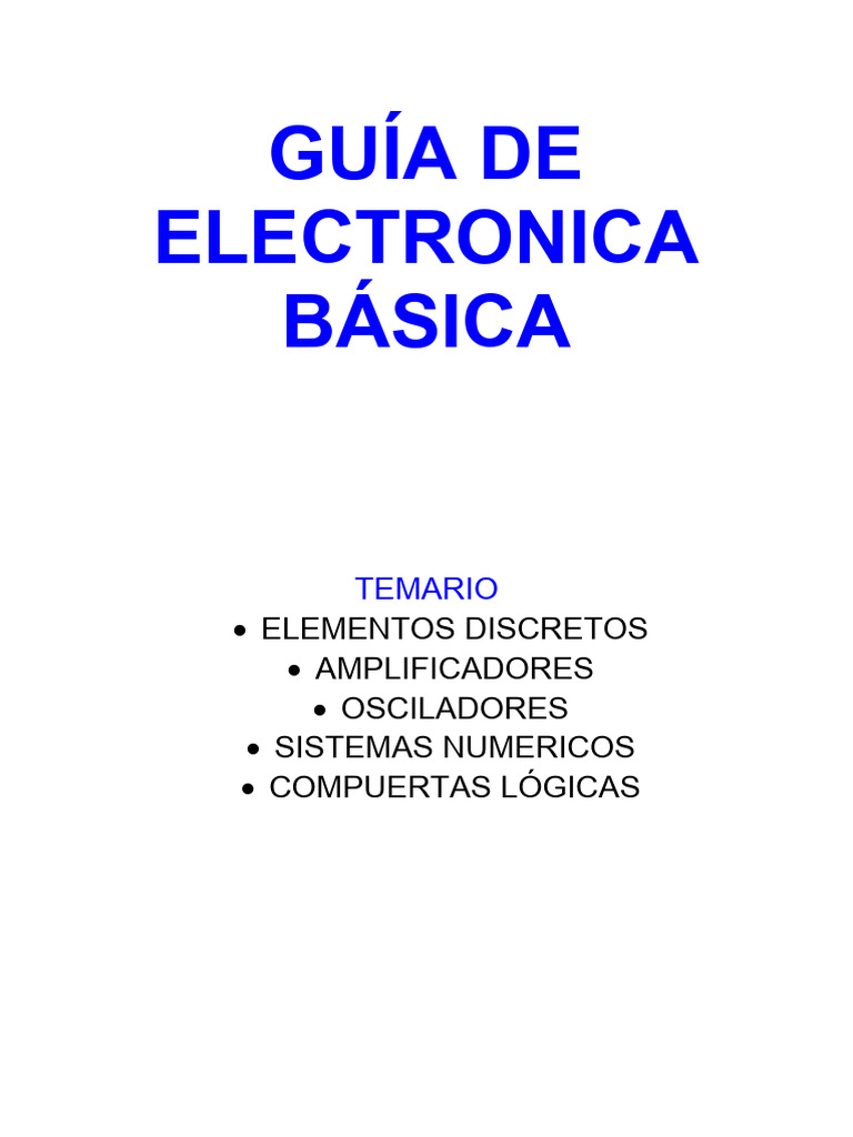 Guía de Electronica Básica | PDF | Diodo | Semiconductores