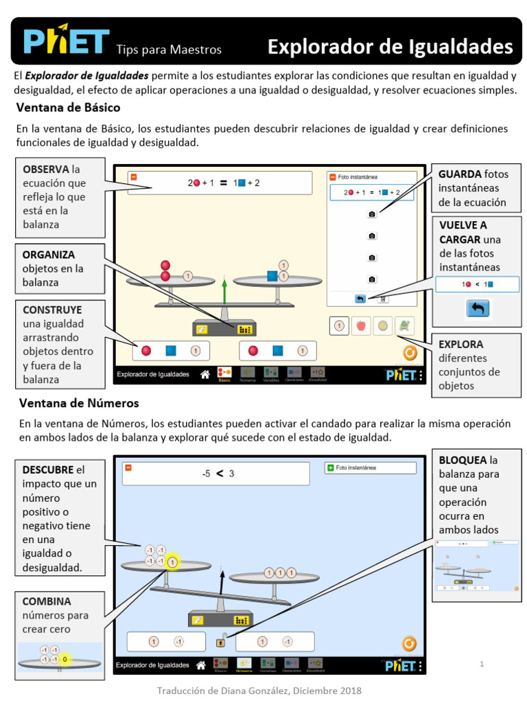 Equality Explorer HTML Guide - Es | Descargar gratis PDF | Ecuaciones | Matemáticas