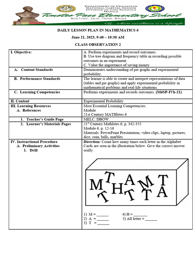 Dlp-In-Mathematics-Perform Experiments and Record Outcomes-Mangalindan ...