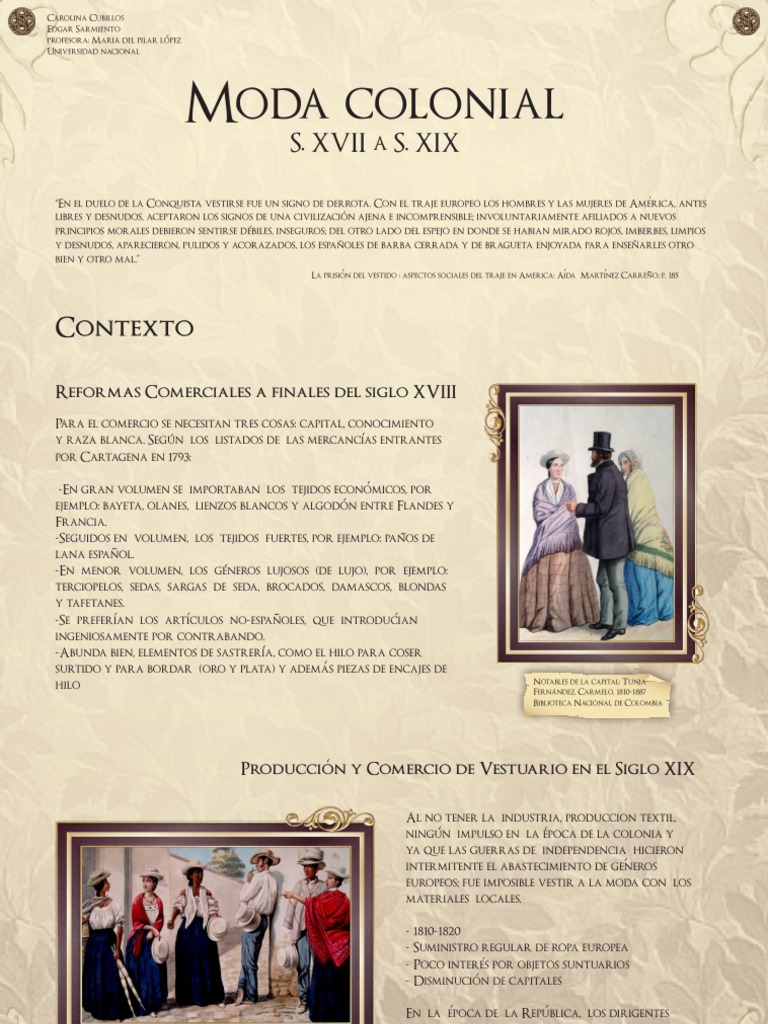 Moda Colonial. Bogota, Colombia | PDF | Seda | Moda