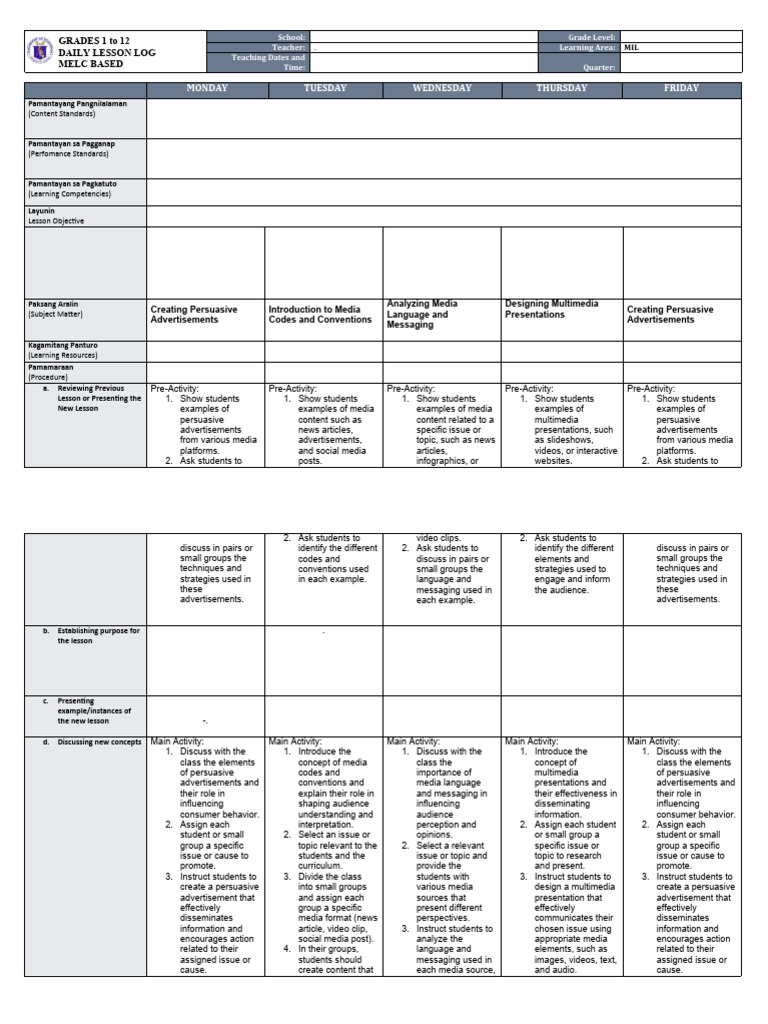 Quarter 1 Mil-Week 7 | PDF | Advertising | Mass Media