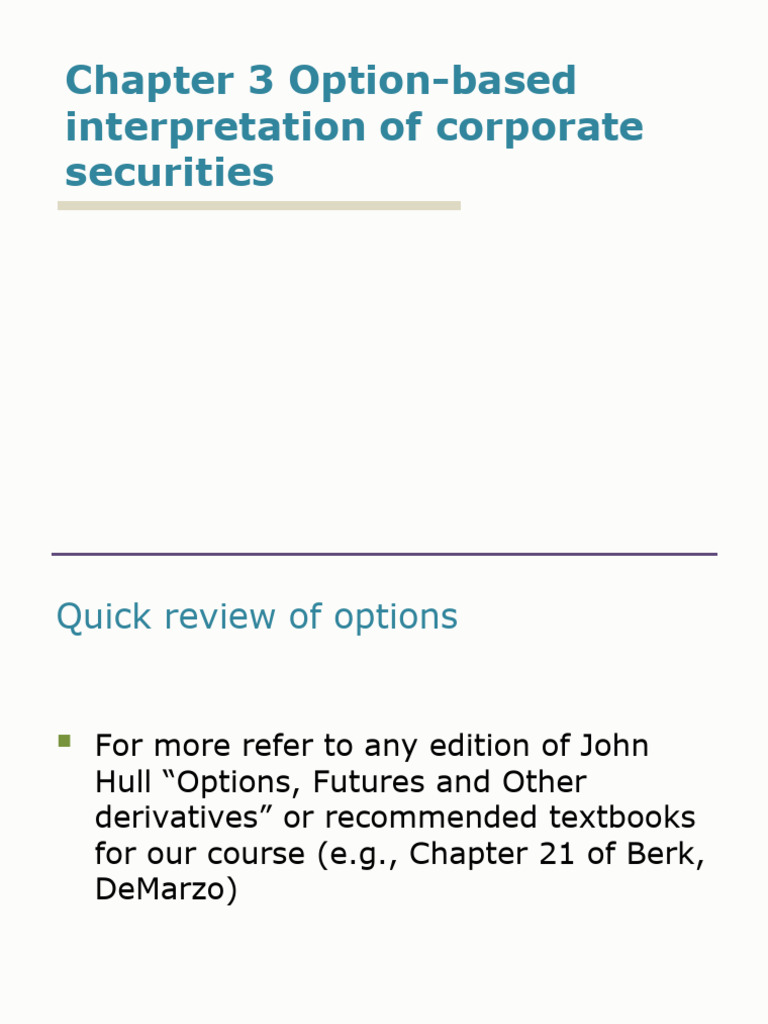 Option Theory in Corporate Securities | PDF | Option (Finance) | Stocks