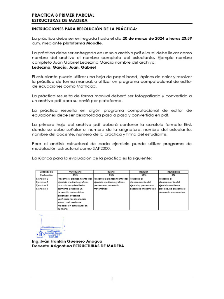 Practica 3 Estructuras de Madera | PDF