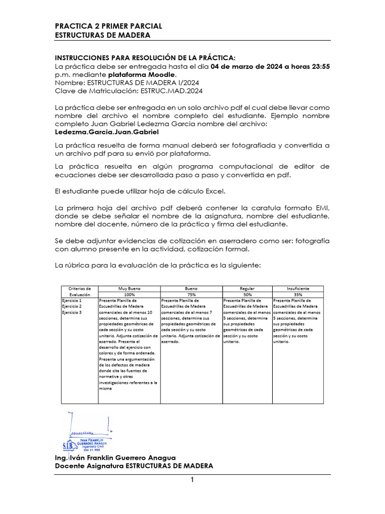 Practica 2 Estructuras de Madera | PDF