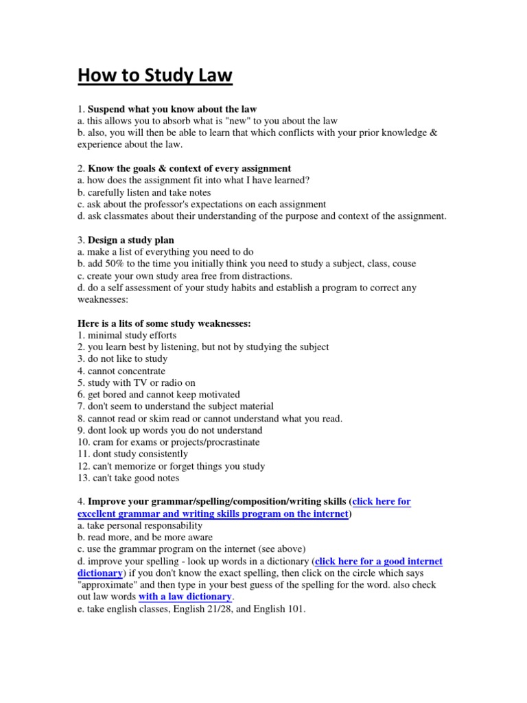 How To Study Law | PDF | Precedent | Test (Assessment)