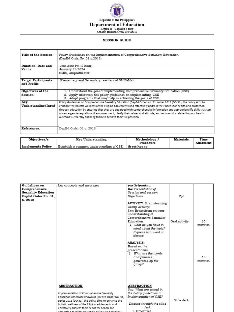Vicky Session Guide | PDF | Sex Education | Policy