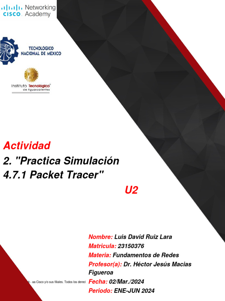 Packet Tracer - 4.7.1 | PDF | Enrutador (Computación) | Red de área amplia
