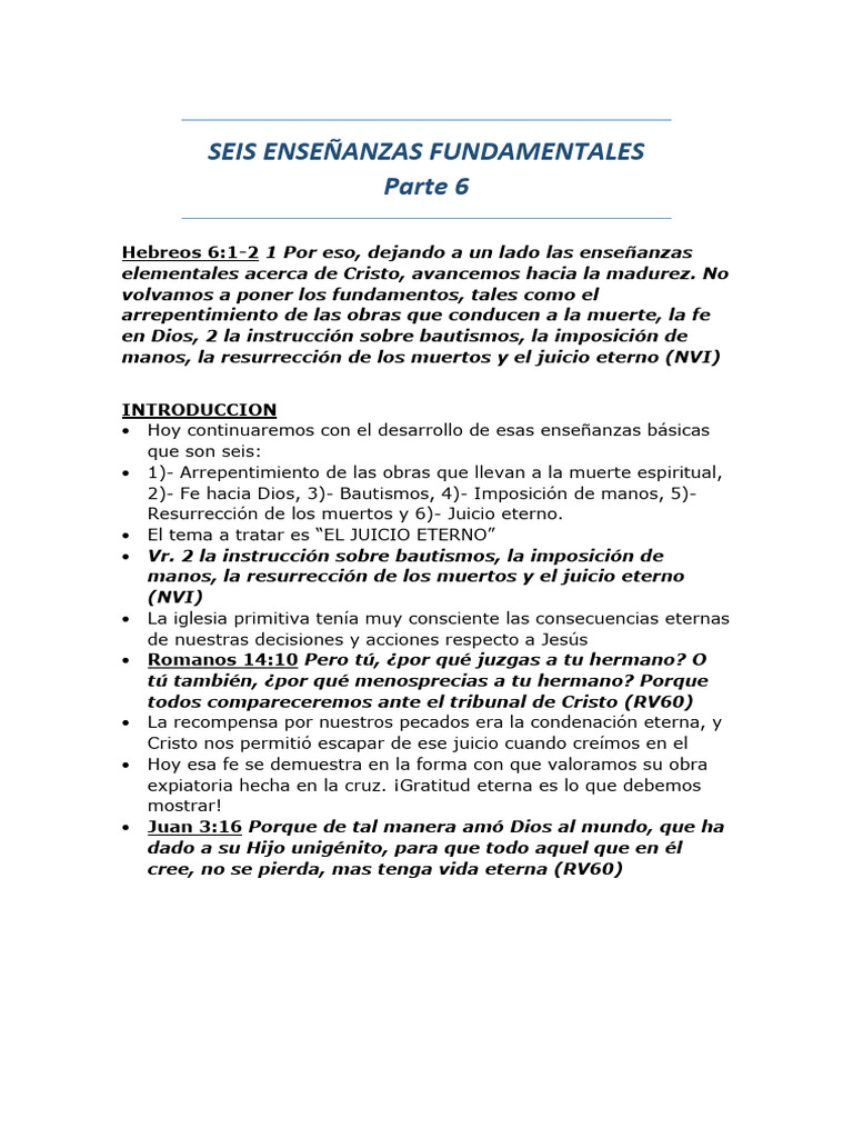 Juicio Eterno: Enseñanza y Aplicación | PDF | Cristo (título) | Jesús