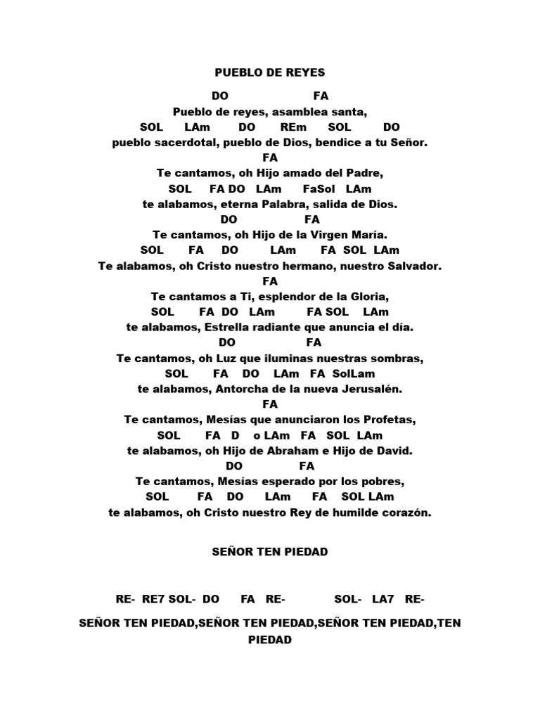 Letra y acordes de "Pueblo de Reyes" | PDF | Cristo (título) | Creencia ...