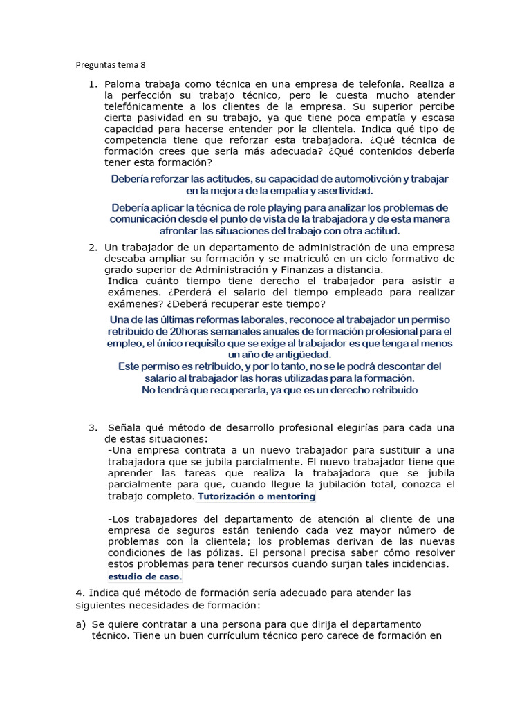 Actividades Tema 8 Terminado | PDF | Business | Salario