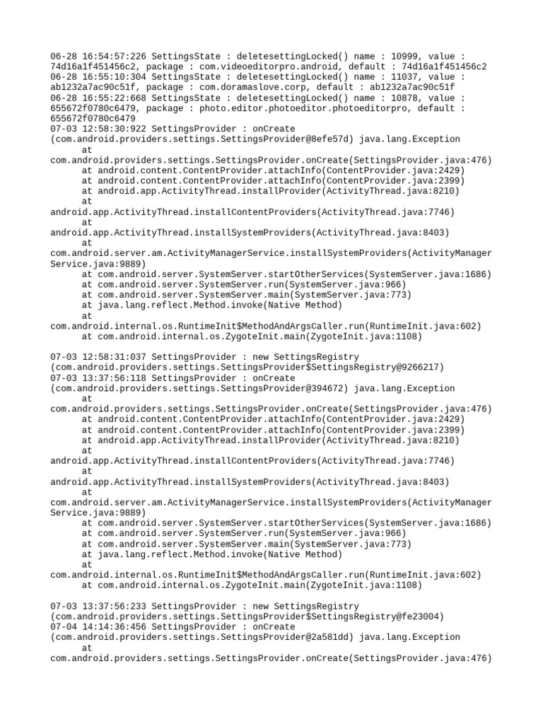 Settingsprovider Pdf Java Programming Language Concurrent Computing 4062