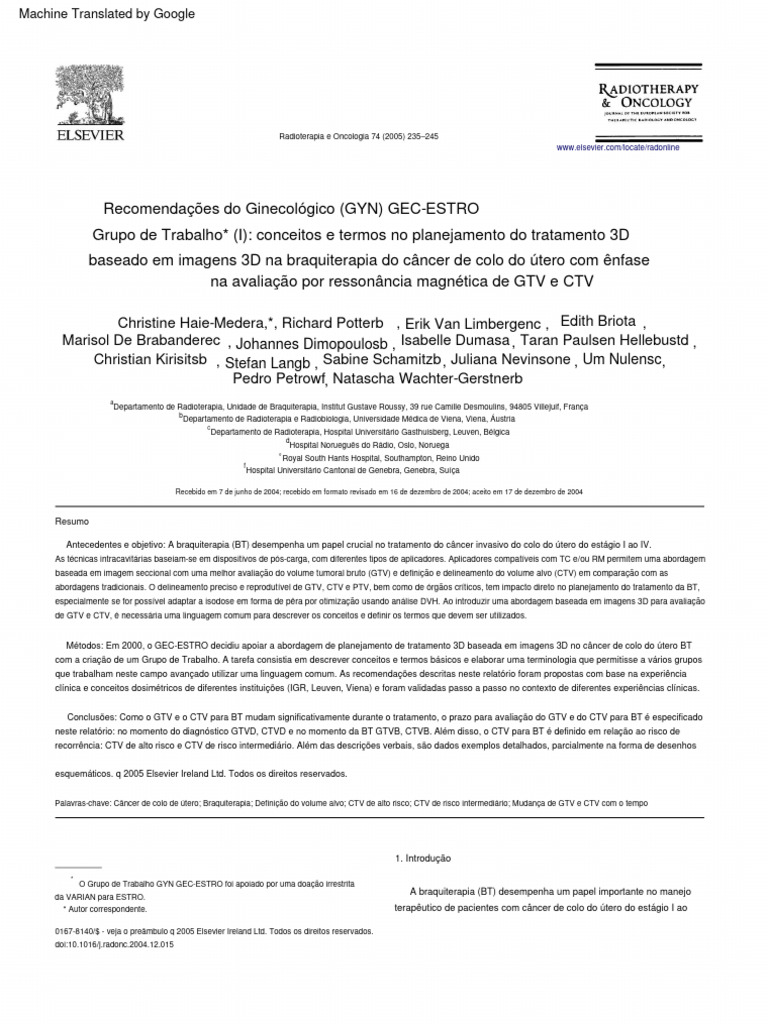 Gec-Estro I | PDF | Câncer | Radioterapia