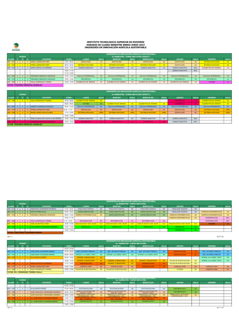 Iias Horarios Ene Jun 2023 | PDF