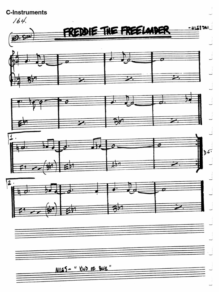 Freddie Freeloader Charts For All Instruments | PDF