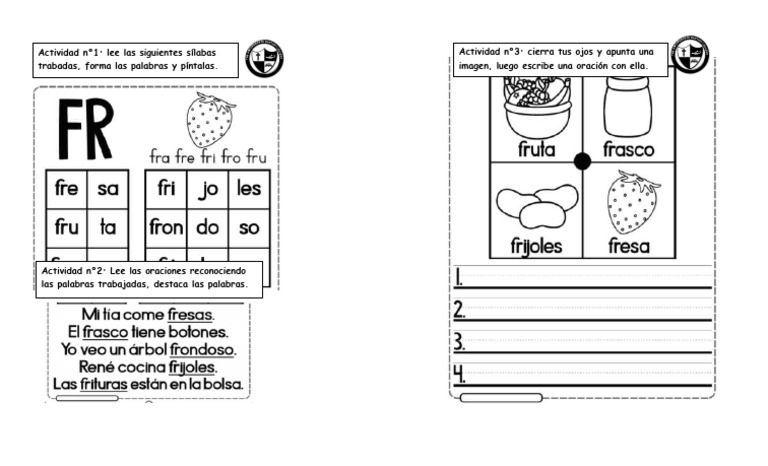 Guia 1 Sílabas Trabadas FR | PDF