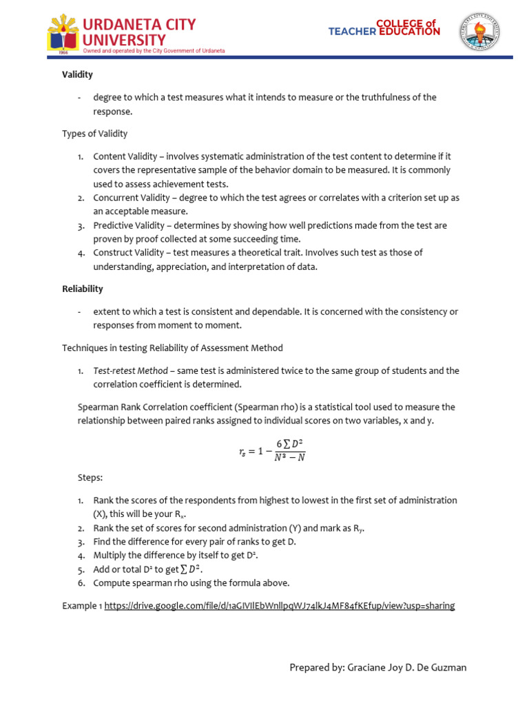 Validity and Reliability | Download Free PDF | Validity (Statistics ...