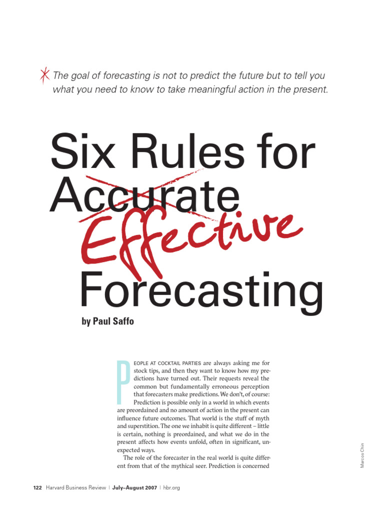 Six Rules For Effective Forecasting Pdf Second Life Forecasting
