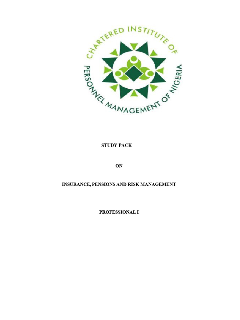 CIPM Study Pack: Insurance & Risk Management | PDF | Risk | Insurance