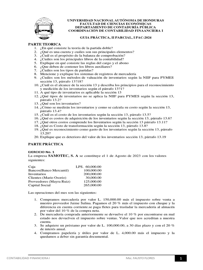 Guia Ii Parcial I-Pac-2024 | PDF | Contabilidad | Bancos