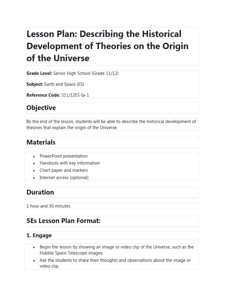1.2historical Development of The Origin of The Universe | PDF ...