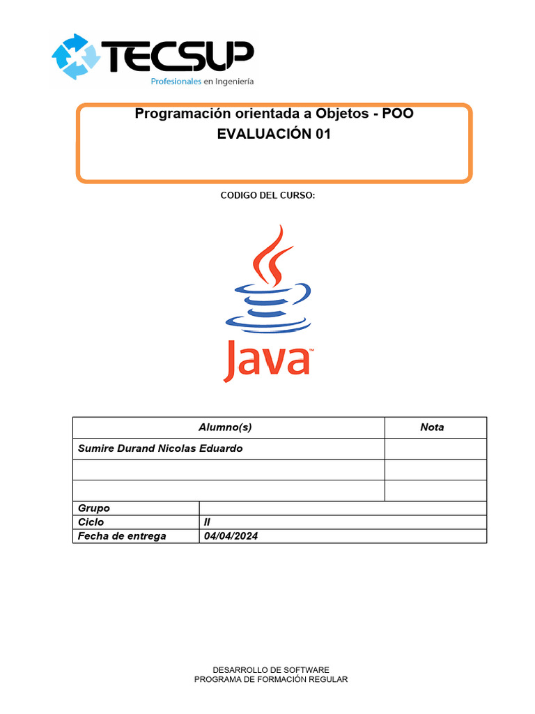 Ejercicios de Programación POO en Java | PDF