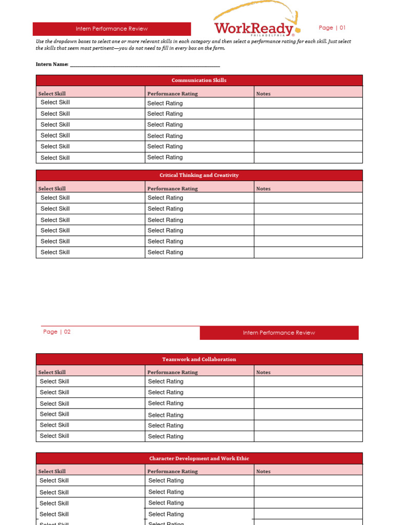 Intern performance review PDF Learning Procedural Knowledge