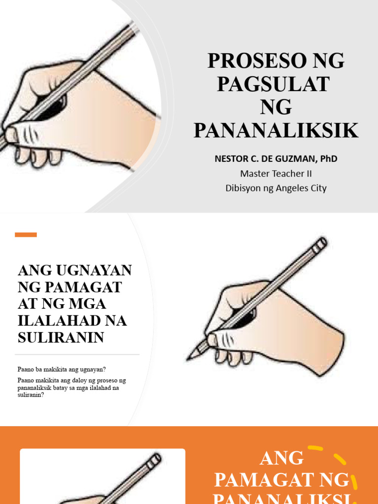 Proseso Ng Pagsulat Ng Pananaliksik 1 Pdf